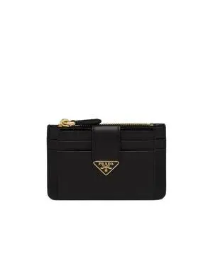 Prada Triangle-logo Zip-up Wallet - Black