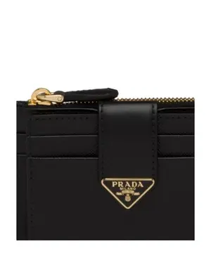 Prada Triangle-logo Zip-up Wallet - Black