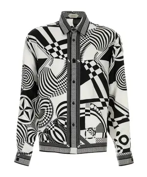 Versace Printed Twill Shirt Black