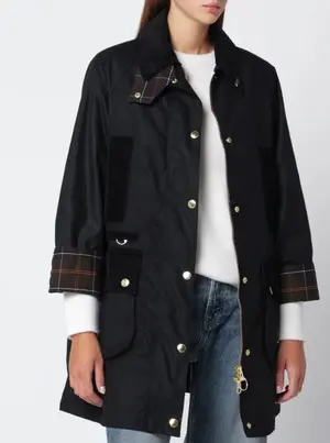 Barbour Tartanlined Waxed Trench Coat