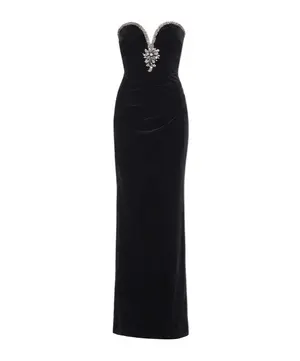 SELF-PORTRAIT Long Velvet Dress
