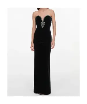 SELF-PORTRAIT Long Velvet Dress