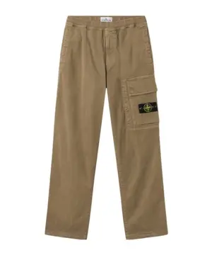 Stone Island Logo Patch Loose-fit Joggers - Military Green