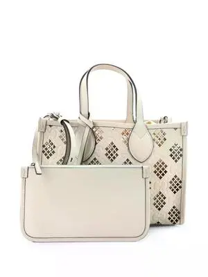 Gucci Convertible Gg Debossed Laser Cut Leather Small Tote Bag