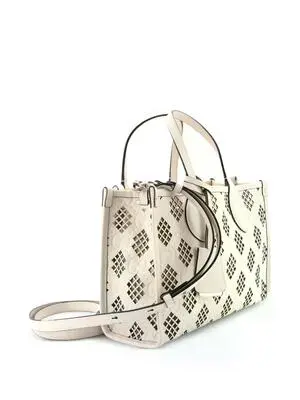 Gucci Convertible Gg Debossed Laser Cut Leather Small Tote Bag