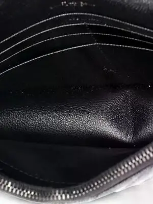 Saint Laurent Classic Monogram Wallet On Chain Matelasse Chevron Leather Small Crossbody Bag - Black