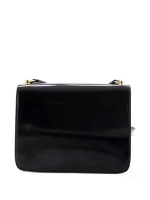 Saint Laurent Carre Satchel Patent Medium Shoulder Bag - Black