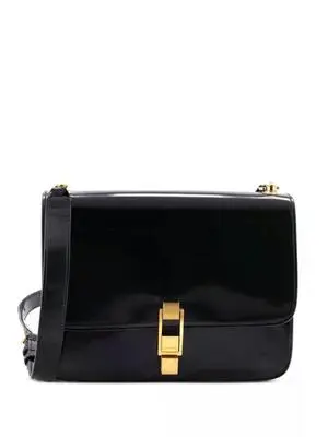 Saint Laurent Carre Satchel Patent Medium Shoulder Bag - Black