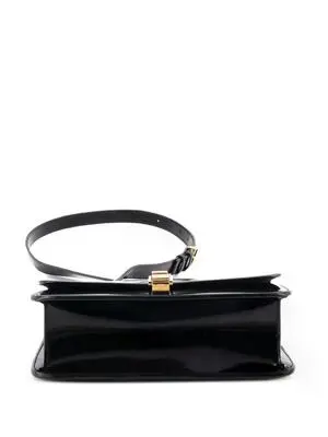 Saint Laurent Carre Satchel Patent Medium Shoulder Bag - Black