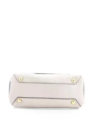 Burberry Banner Leather And House Check Canvas Small Tote Bag