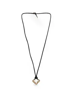 Cartier Quatrefoil Pendant Silk Cord With 18k Yellow Necklace - Gold