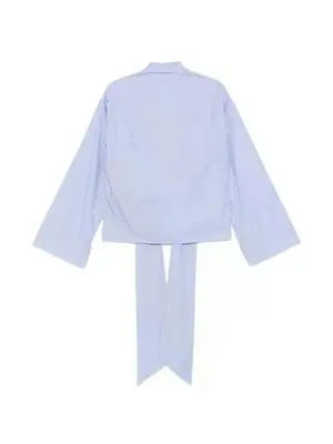 MAISON JEJIA Viv Pussy-bow Wide-sleeve Shirt - Blue