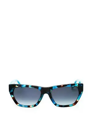 Guess Tortoiseshell-effect Rectangle-frame Sunglasses - Blue