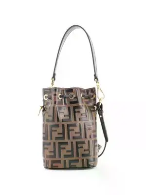 Fendi Mon Tresor Zucca Embossed Leather Mini Bucket Bag
