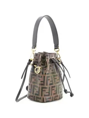Fendi Mon Tresor Zucca Embossed Leather Mini Bucket Bag