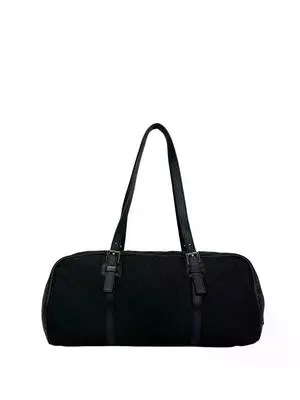 Celine 2000 C Macadam Canvas Handbag - Black