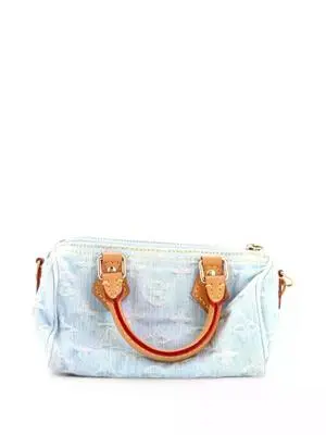 LOUIS VUITTON Speedy Bandouliere Nm Bag Monogram Denim Sky Nano Satchel - Blue