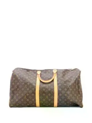 LOUIS VUITTON Keepall Bandouliere Bag Monogram Canvas 55 Travel Bag - Brown