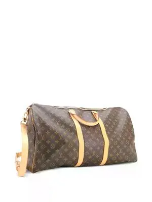 LOUIS VUITTON Keepall Bandouliere Bag Monogram Canvas 55 Travel Bag - Brown