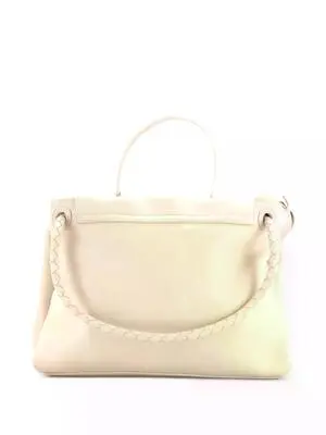 Bottega Veneta Ciao Ciao Top Handle Bag Leather With Intrecciato Detail Medium Satchel - Neutrals