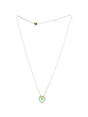 Cartier Amulette De Pendant 18k Yellow With Chrysoprase And Diamond Xs Necklace - Gold