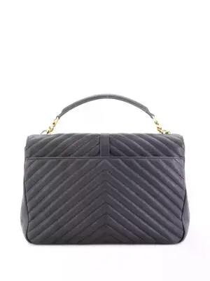 Saint Laurent Classic Monogram College Bag Matelasse Chevron Leather Large Shoulder Bag
