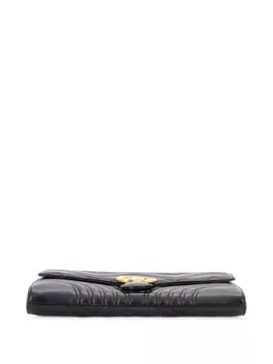 Gucci Gg Marmont Flap Matelasse Leather Clutch Bag