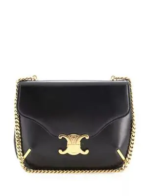 Celine Besace Triomphe Smooth Calfskin Small Shoulder Bag - Black