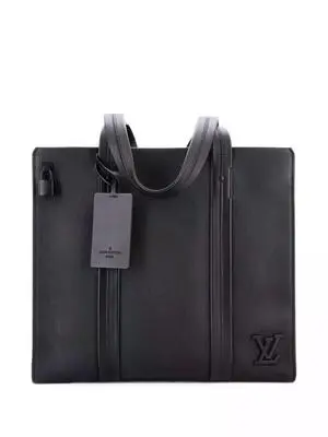LOUIS VUITTON Aerogram Takeoff Leather Tote Bag - Black