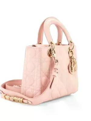 Dior My Abcdior Lady Bag Cannage Quilt Leather Small Satchel - Pink