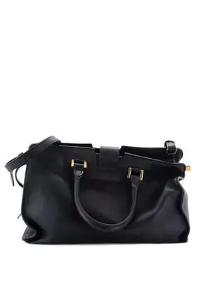 Saint Laurent Classic Y Cabas Leather Small Satchel - Black