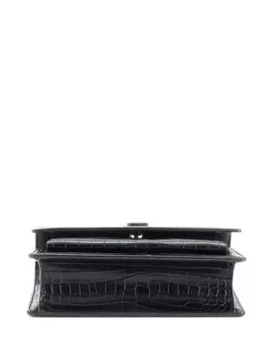 Saint Laurent Sunset Chain Wallet Crocodile Embossed Leather Crossbody Bag
