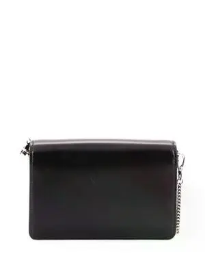 Prada Maxi Triangle Logo Chain Flap Bag Brushed Leather Small Crossbody Bag