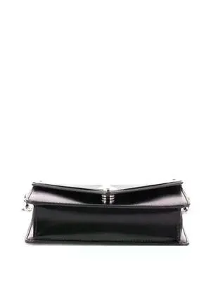 Prada Maxi Triangle Logo Chain Flap Bag Brushed Leather Small Crossbody Bag