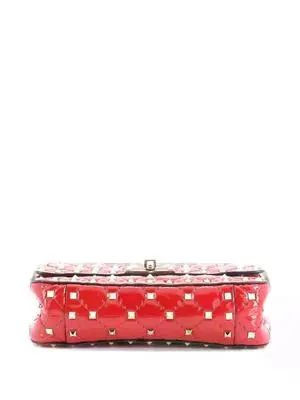 Valentino Garavani Rockstud Spike Flap Bag Quilted Patent Small Shoulder Bag