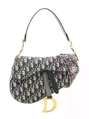 Dior 2010-2026 Oblique Canvas Saddle Bag Shoulder Bag - Blue
