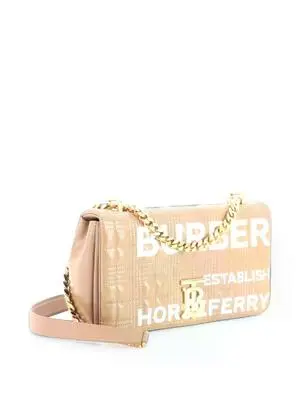 Burberry Lola Quilted Printed Coated Canvas Small Shoulder Bag