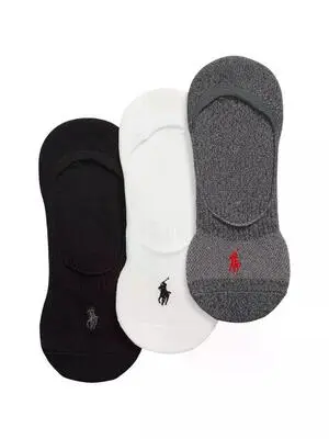 Polo Ralph Lauren Logo-embroidered Invisible Socks - Grey