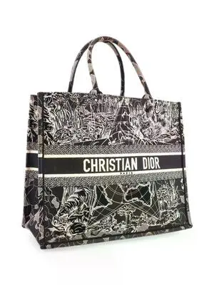 Dior Book Embroidered Canvas Large Tote Bag