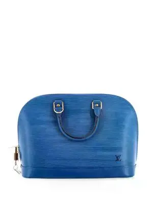 LOUIS VUITTON Vintage Alma Handbag Epi Leather Pm Satchel - Blue