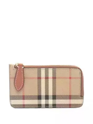 Burberry Check Card Case Coin Purse - Neutrals