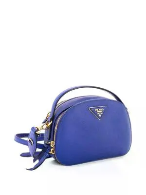 Prada Odette Top Handle Bag Saffiano Leather Small Shoulder Bag - Blue