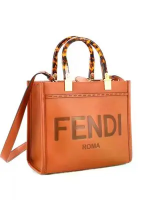 Fendi Sunshine Shopper Leather Small Tote Bag
