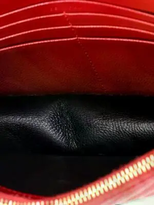 Saint Laurent Classic Monogram Wallet On Chain Matelasse Chevron Leather Small Crossbody Bag - Red