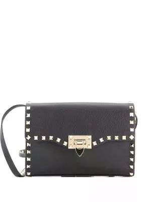 Valentino Garavani Rockstud Flip Lock Flap Bag Leather Medium Crossbody Bag