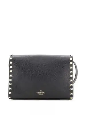 Valentino Garavani Rockstud Flip Lock Flap Bag Leather Medium Crossbody Bag