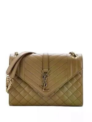 Saint Laurent Classic Monogram Envelope Satchel Mixed Matelasse Leather Medium Shoulder Bag