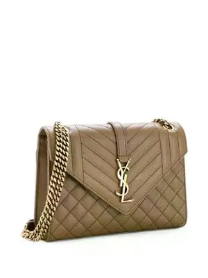 Saint Laurent Classic Monogram Envelope Satchel Mixed Matelasse Leather Medium Shoulder Bag