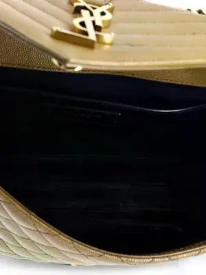 Saint Laurent Classic Monogram Envelope Satchel Mixed Matelasse Leather Medium Shoulder Bag