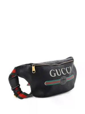 Gucci Logo Printed Leather Medium Belt Bag